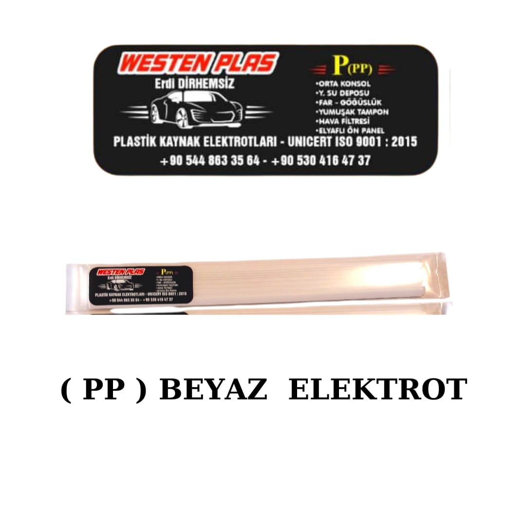 Pp beyaz plastik kaynak elektrot